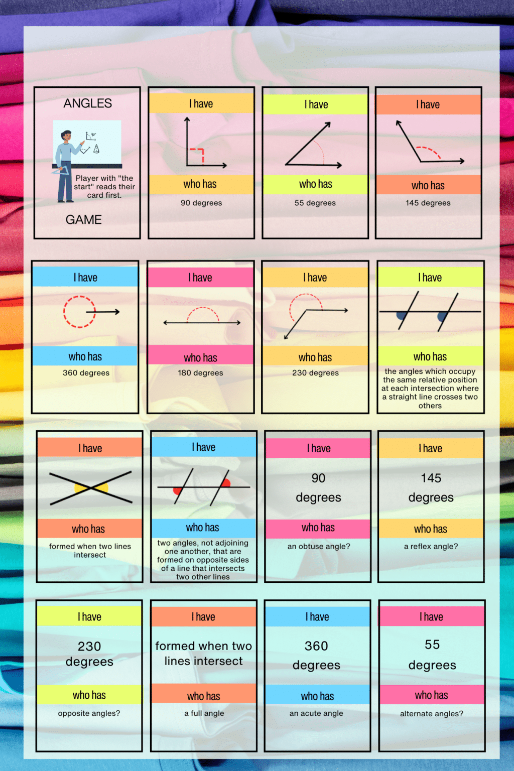 “Angles ” -Classroom Instructional Posters - ebencuts
