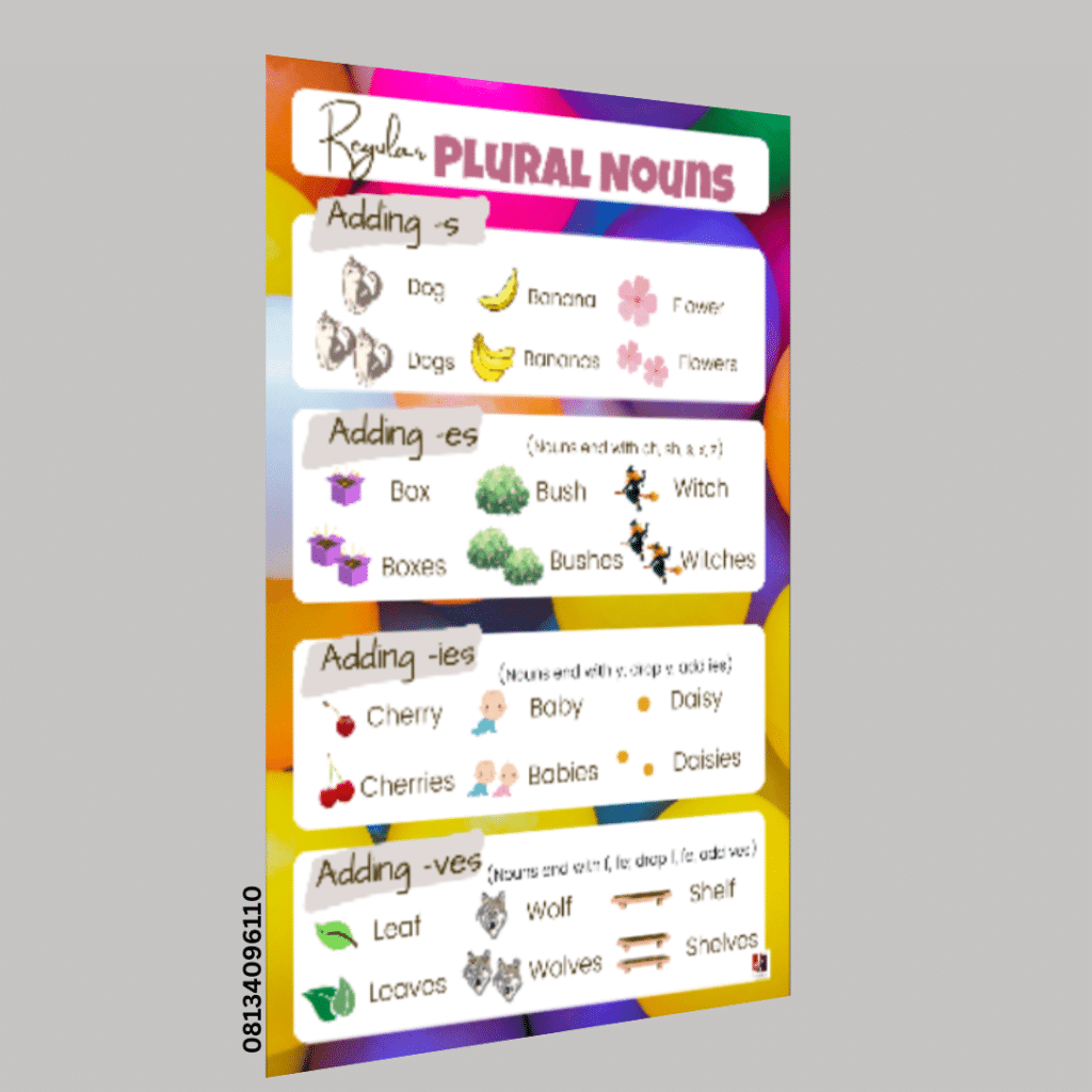 “Regular Plural Nouns”- -Classroom Instructional Posters - ebencuts
