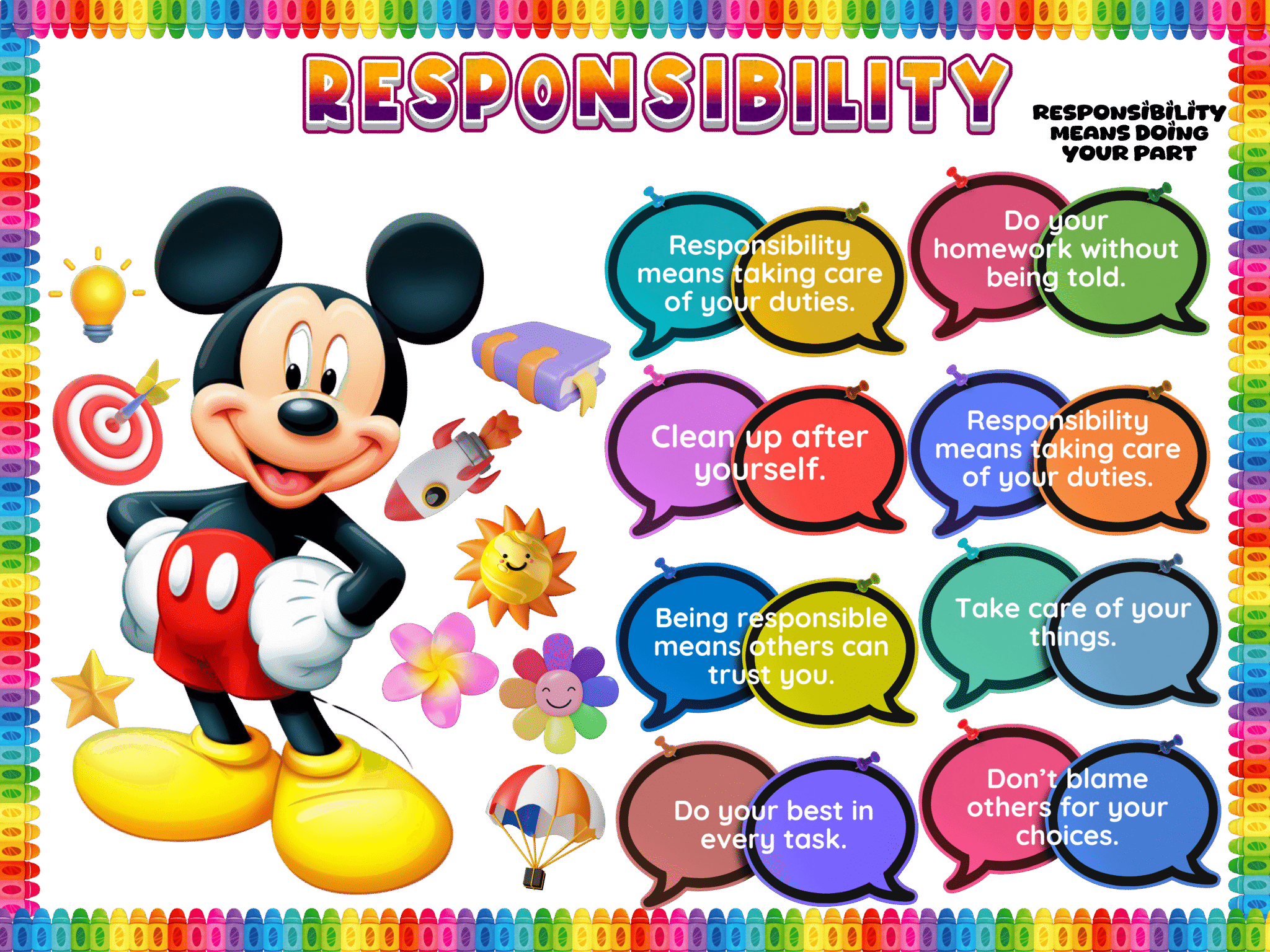 Responsibility -Sticker Display Board - ebencuts