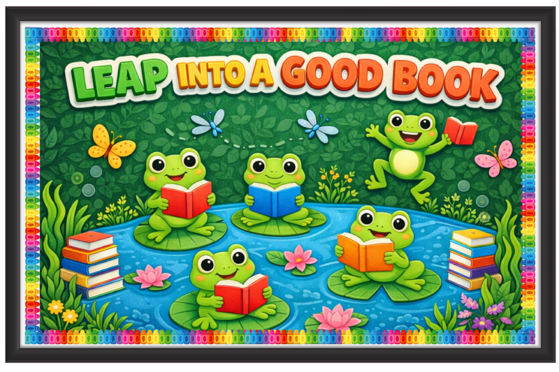 ‘Leap into a good book’-Classroom Display Flex Banner(6ft by 4ft ...
